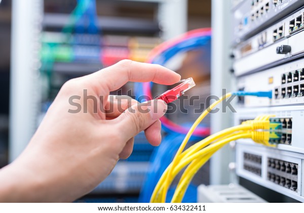 Man Working Network Server Room Fiber Stock Photo 634322411 | Shutterstock
