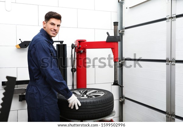 Man Working Tire Fitting Machine Car Stock Photo 1599502996 | Shutterstock