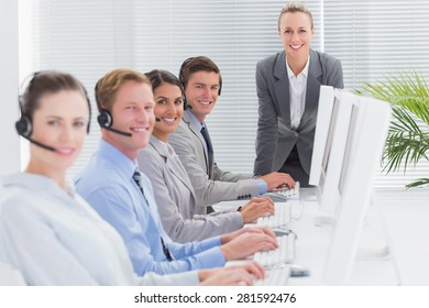 Manager Checking Work Staff Call Center Stock Photo 281592476 ...