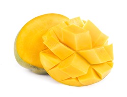 Mango with section on a white background featuring mango, dessert, and ...