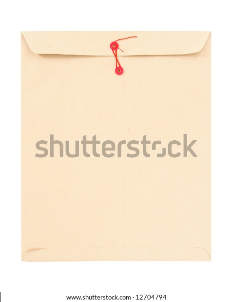 Manila Envelope Red String Isolated On Stock Photo (Edit Now) 12704794