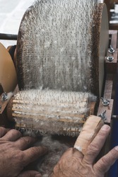 Processing of wool featuring wool, processing, and pattern, an ...