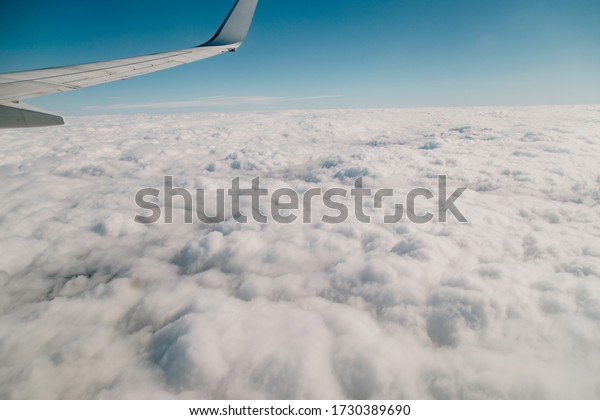 Many Clouds Seen Inside Plane Through Stock Photo 1730389690 | Shutterstock