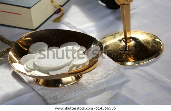 Many Consecrated Host During Mass First Stock Photo (Edit Now) 614566535