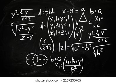 Many Different Math Formulas Written On Stock Photo 2167230705 ...