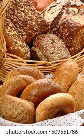 Many Different Types Bread Rolls Wicker Stock Photo 509551786 ...
