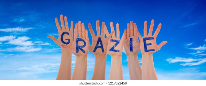 Many Hands Building Grazie Means Thank Stock Photo 1217822458 ... Many Hands Building Grazie Means Thank Stock Photo 1217822458 ...