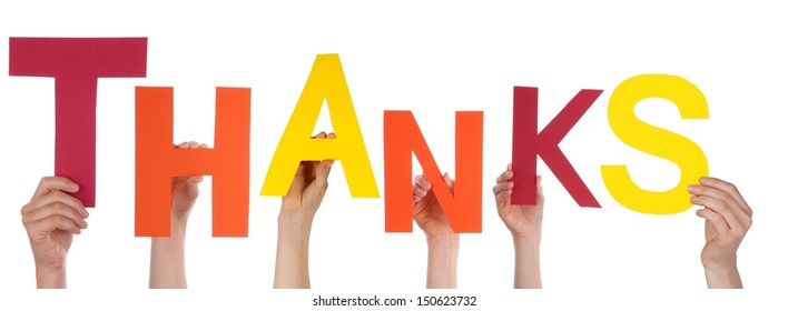 Many Hands Holding Colorful Word Thanks Stock Photo 150623732 ... Many Hands Holding Colorful Word Thanks Stock Photo 150623732 ...