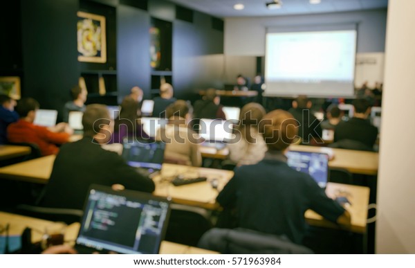 Many Students Studing Classroom Stock Photo (Edit Now) 571963984