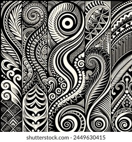 Single Colour Vector Maori Pattern AI-generated image 2487525411 ...