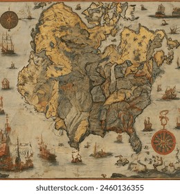 British Colonies Map 1700s AI 生成图片2485154113 | Shutterstock