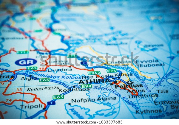 Map Athina Stock Photo 1033397683 | Shutterstock