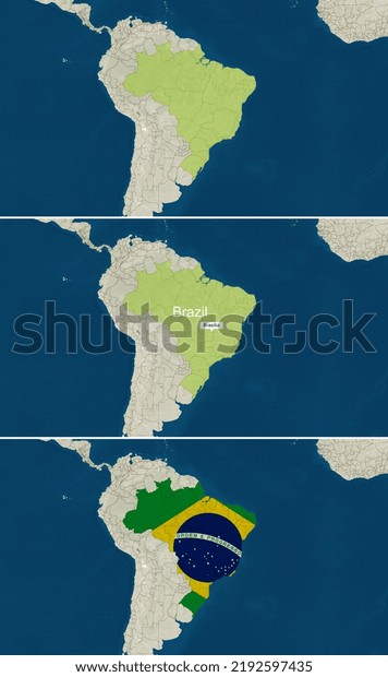Map Brazil Text Textless Flag Stock Photo 2192597435 | Shutterstock