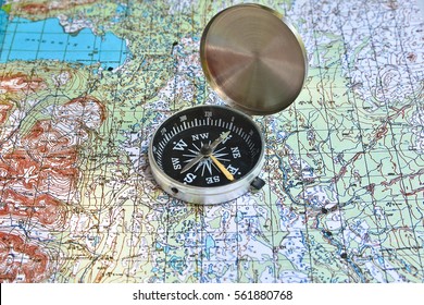 Map Compass Simple Navigation Tools Orient Stock Photo 582478414 ...