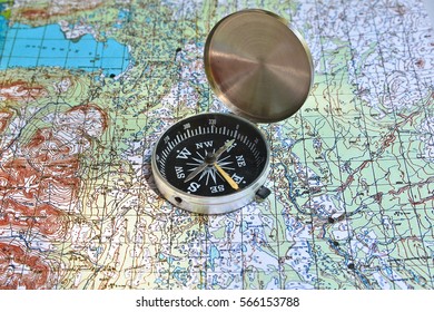 Map Compass Simple Navigation Tools Orient Stock Photo 566153788 ...