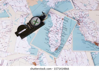 Map Florida State Compass View Above Stock Photo 1571414866 | Shutterstock