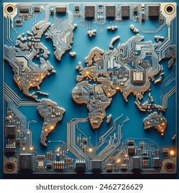 Motherboard Connections That Form Surface Earth AI-generated image ...