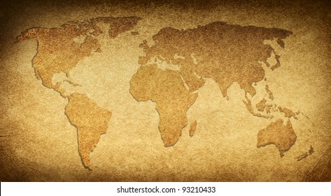 Стоковая фотография 196719941: Vintage World Map Old Paper Texture ...