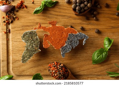 Map World Made Different Cooking Ingredients Stock Photo 2185810577 ...