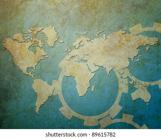 Map World On Paper Background Style Stock Photo 89330626 | Shutterstock