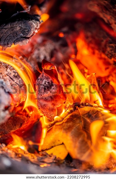 Maple Leaf Burning Flame Background Material Stock Photo 2208272995 ...