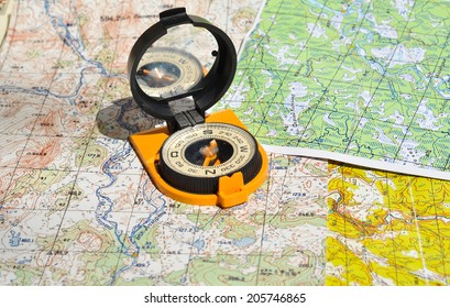 Maps Compass Compass On Map This Stock Photo (Edit Now) 197414435