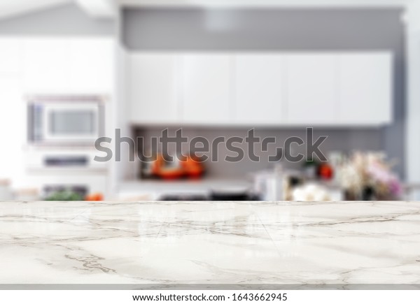 Marble Stone Table Top Kitchen Island Stock Photo 1643662945 | Shutterstock