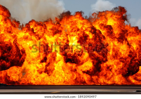 Massive Explosion Wall Fire Stock Photo 1892090497 | Shutterstock