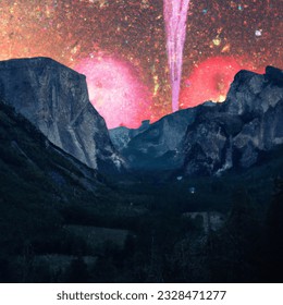 Massive Fireworks Exploding Tunnel View Yosemite AI-generated image ...