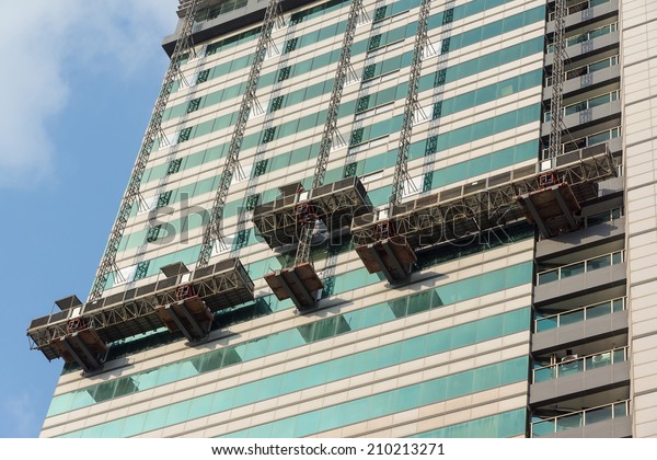 Mast Climbing Work Platform Action Outside Stock Photo 210213271 ...