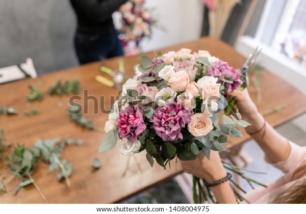Master Class On Making Bouquets Summer Stock Photo (Edit Now) 1408004975