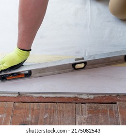 Master Measures Level Floor Surface Repair Stock Photo 2175082543 ...