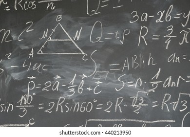 Math Formulas Written White Chalk On Stok Fotoğrafı 450486112 ...