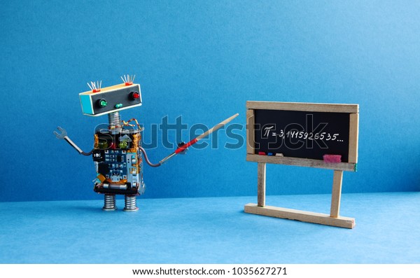 Math Lesson Robot Professor Explains Pi Stock Photo (Edit Now) 1035627271