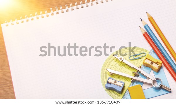 Mathematical Instruments Over Corner Math Graph Stock Photo 1356910439 ...