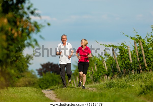 Mature Senior Couple Doing Sport Outdoors Stock Photo 96815479 ... Mature Senior Couple Doing Sport Outdoors Stock Photo 96815479 ...