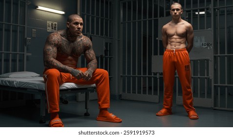 High Security Prison Cell Two Inmates Gambar yang dibuat AI 2591908747 ...