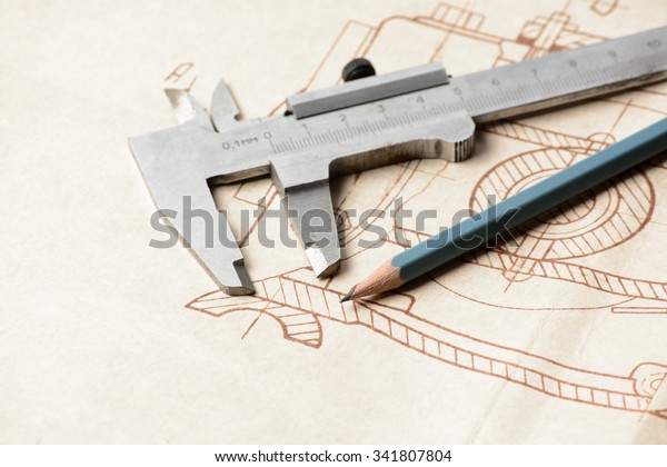 Measuring Drawing Instruments Old Drawings On Stock Photo 341807804 ...