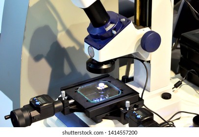 Measuring Microscope Measuring Dimensions Angles On Stock Photo ...
