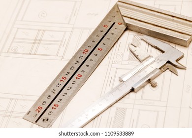Engineering Drawing Equipment Paper Ruler Pencil ภาพสต็อก 394562224 ...