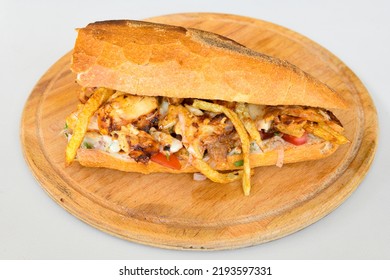 Meat Chicken Doner Between Bread Turkish Stock Photo 2193597331 ...