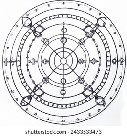 Draw Aristotelian Ptolemaic Geocentric Model Black AI-generated image ...