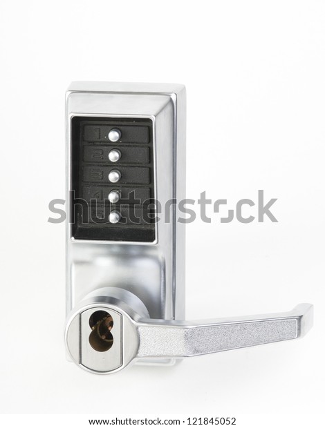 Mechanical Keypad Lock Five Buttons Studio Stock Photo 121845052 ...