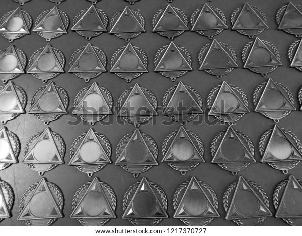 Medals Round Triangular Being Made Medallion Stock Photo 1217370727 ...