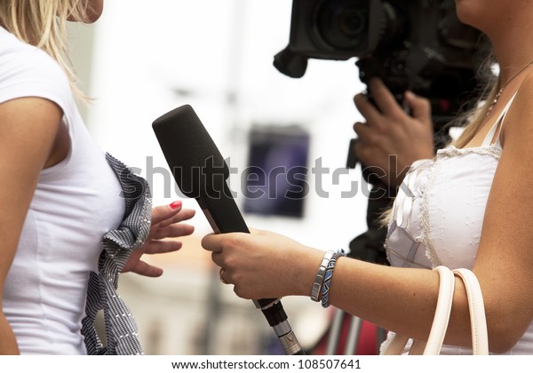 Media Interview Stock Photo (Edit Now) 108507641