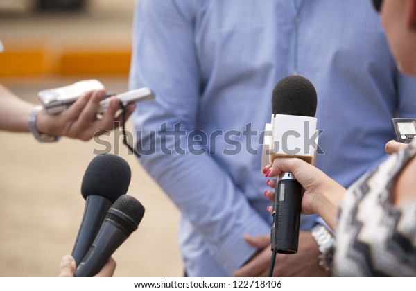 Media Interview Stock Photo (Edit Now) 122718406