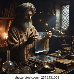 Medieval Alchemist Wizard Looks Slice Bread AI-generated image ...