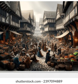 Medieval Bazaar AI-generated image 2397094917 | Shutterstock