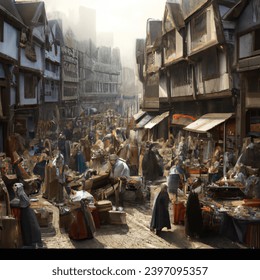 Medieval Bazaar AI-generated image 2397094917 | Shutterstock