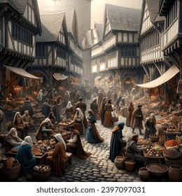 Medieval Bazaar AI-generated image 2397095755 | Shutterstock